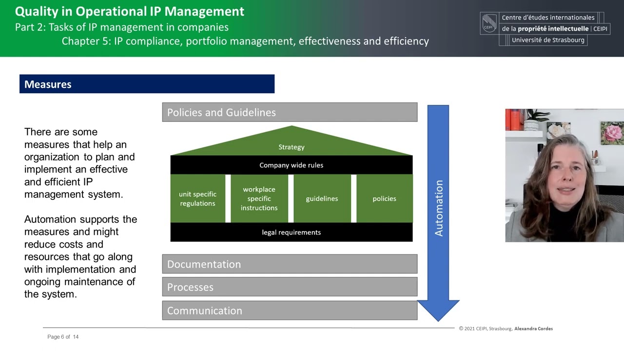 IP management lecture: IP compliance, portfolio management, effectiveness and efficiency - IP ...